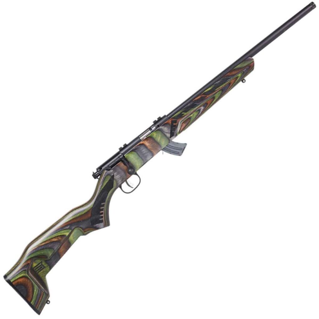 Savage Mark II Minimalist 22 Long Rifle Matte Black/Green Laminate Bolt ...